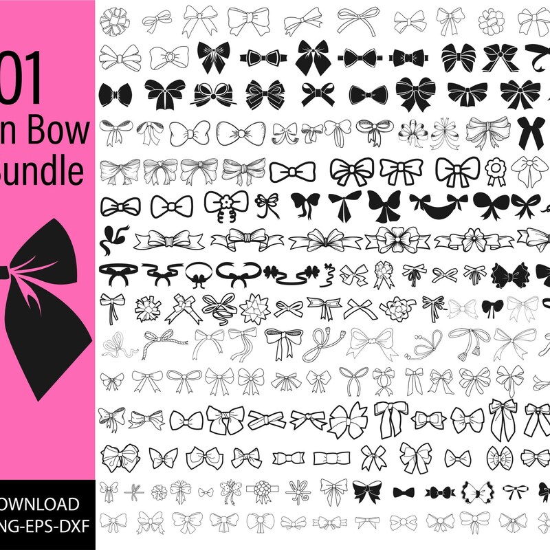 Hair Bow Svg - Etsy