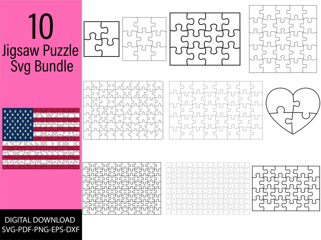 Jigsaw Puzzle Svg Template, Jigsaw Puzzle Laser Cut, Jigsaw Puzzle Svg ...