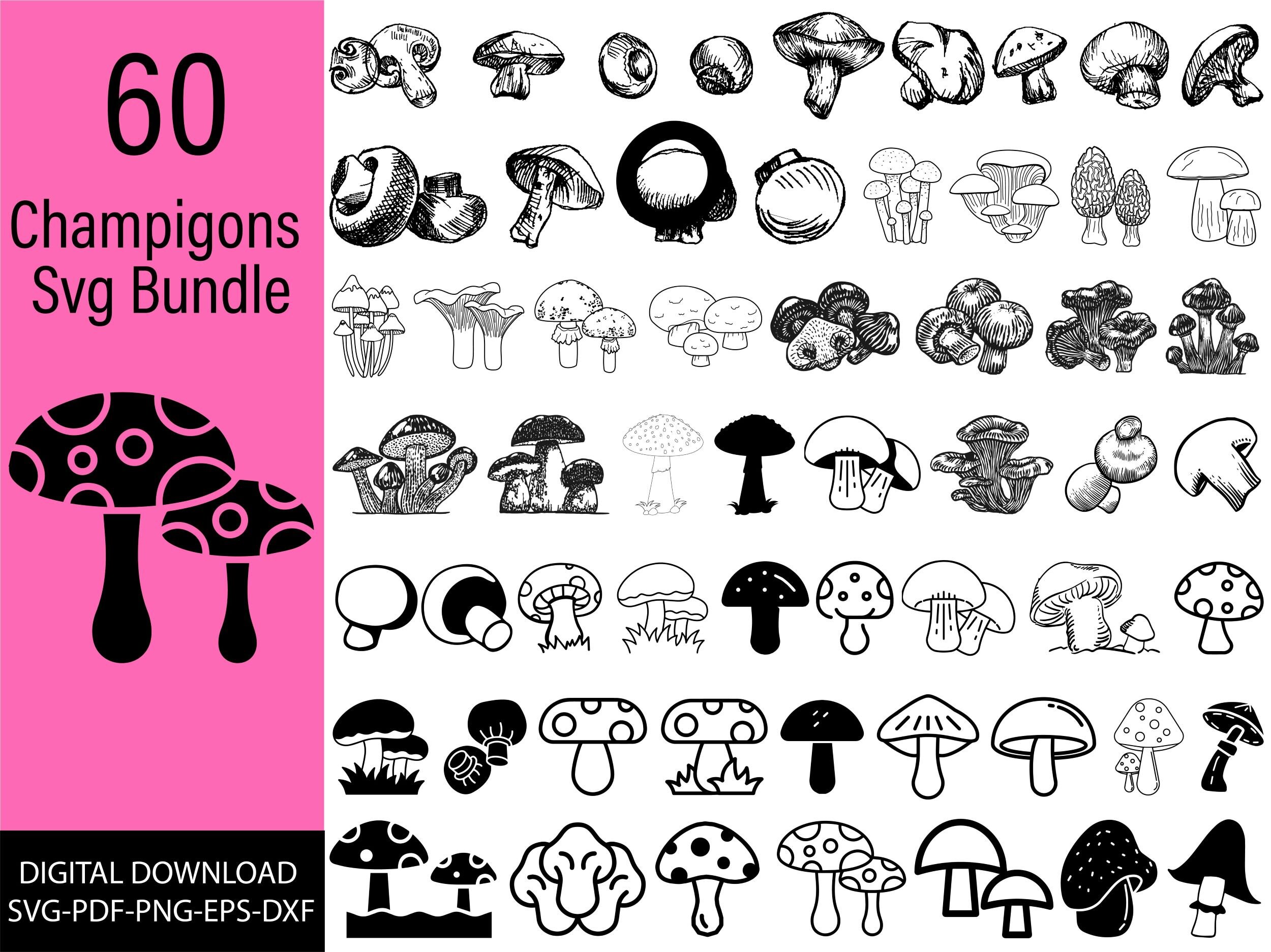 Mushroom Svg Bundle, Magic Mushroom Svg, Celestial Mystic, Cute ...