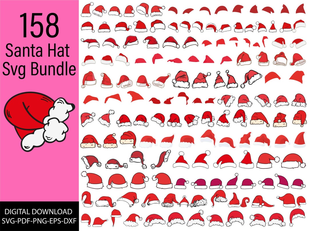 Santa Hat Svg, Christmas Hat Svg, Elf Hat Svg, Christmas Svg Bundle ...