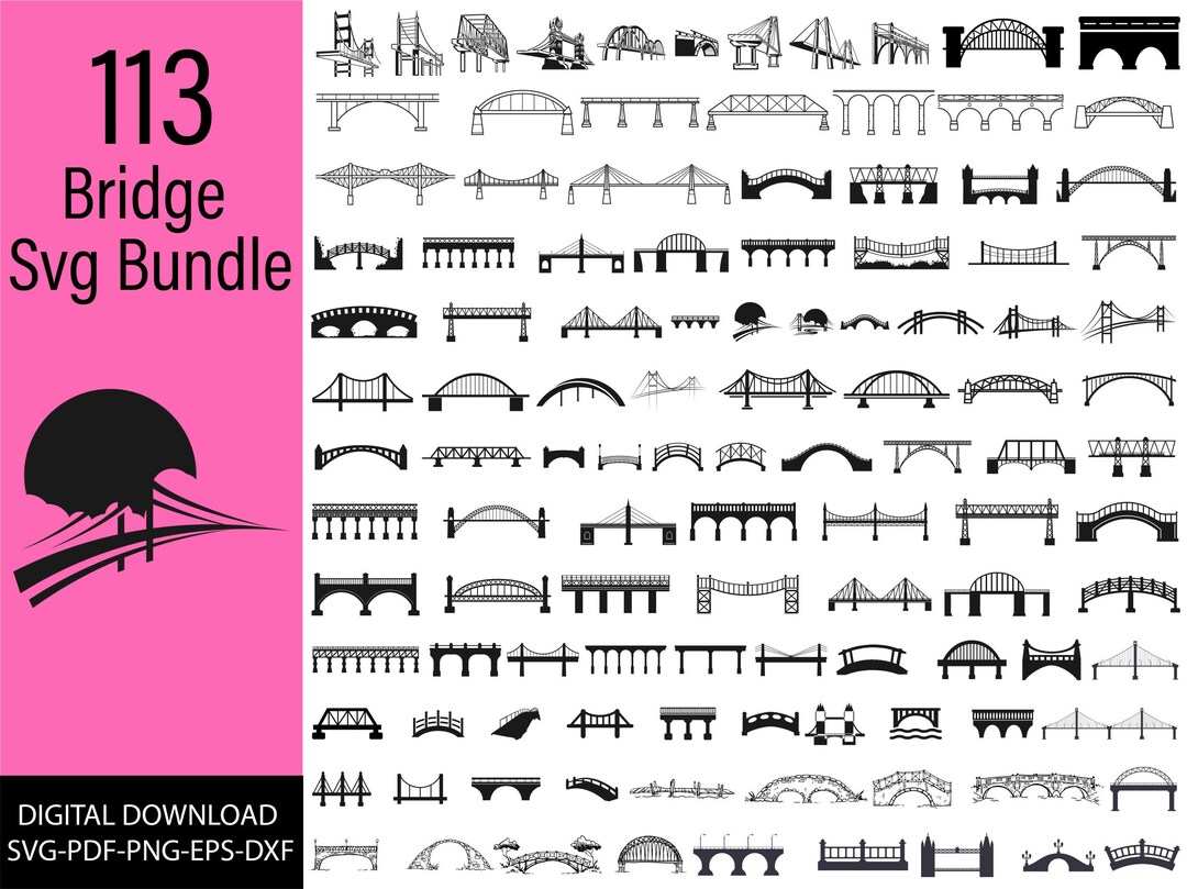 Bridge Svg Bundle, Bridge Png, Wooden Bridges Clipart, Path Dxf, Path ...