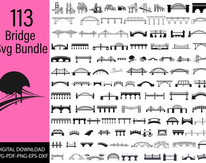 Bridge Svg Bundle, Bridge Png, Wooden Bridges Clipart, Path Dxf ...