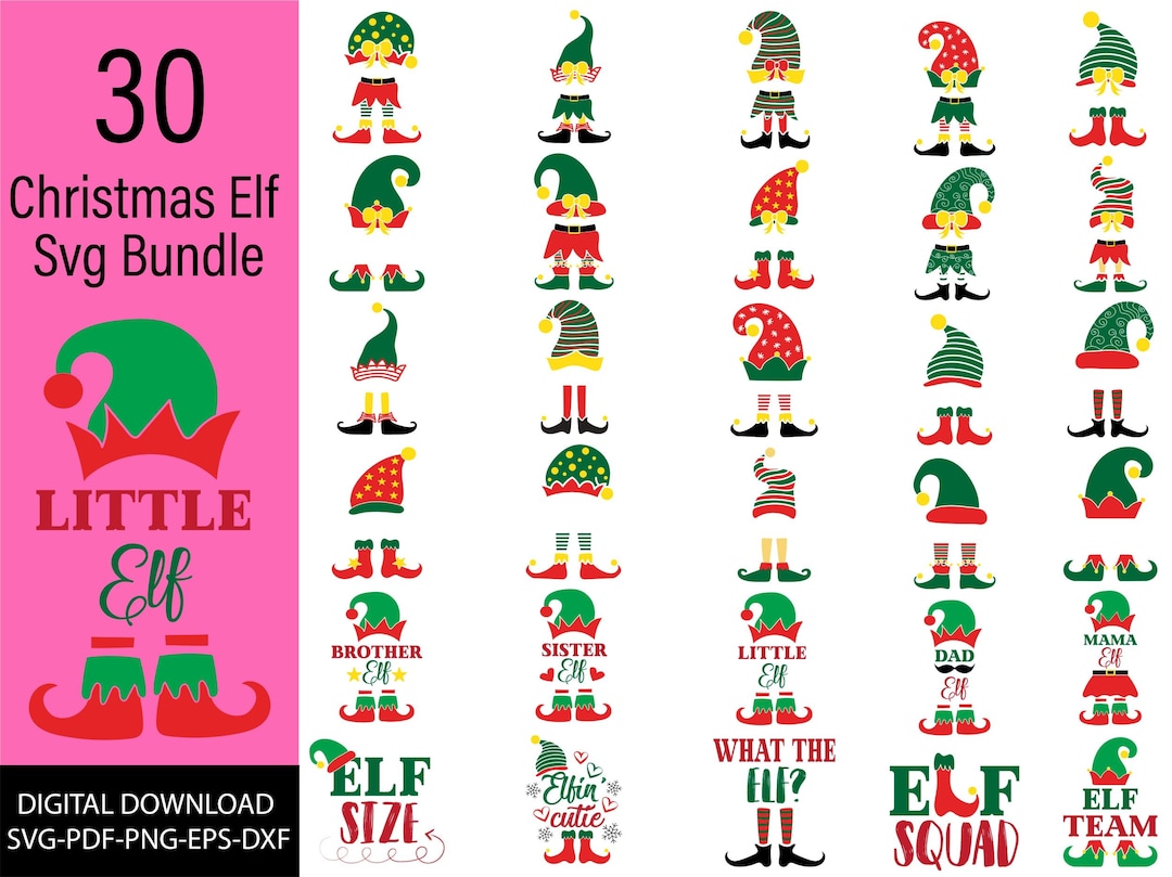 Christmas Elf SVG, Elf Svg, Elf Hat Svg, Elf Monogram Svg, Elf Feet SVG ...