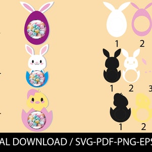 Easter Candy Dome SVG Bundle, Easter Candy Holder SVG, Bunny Candy ...