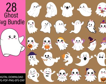 Ghosts Svg Bundle, Halloween Svg, Girl Ghost Svg, Halloween Cut Files ...