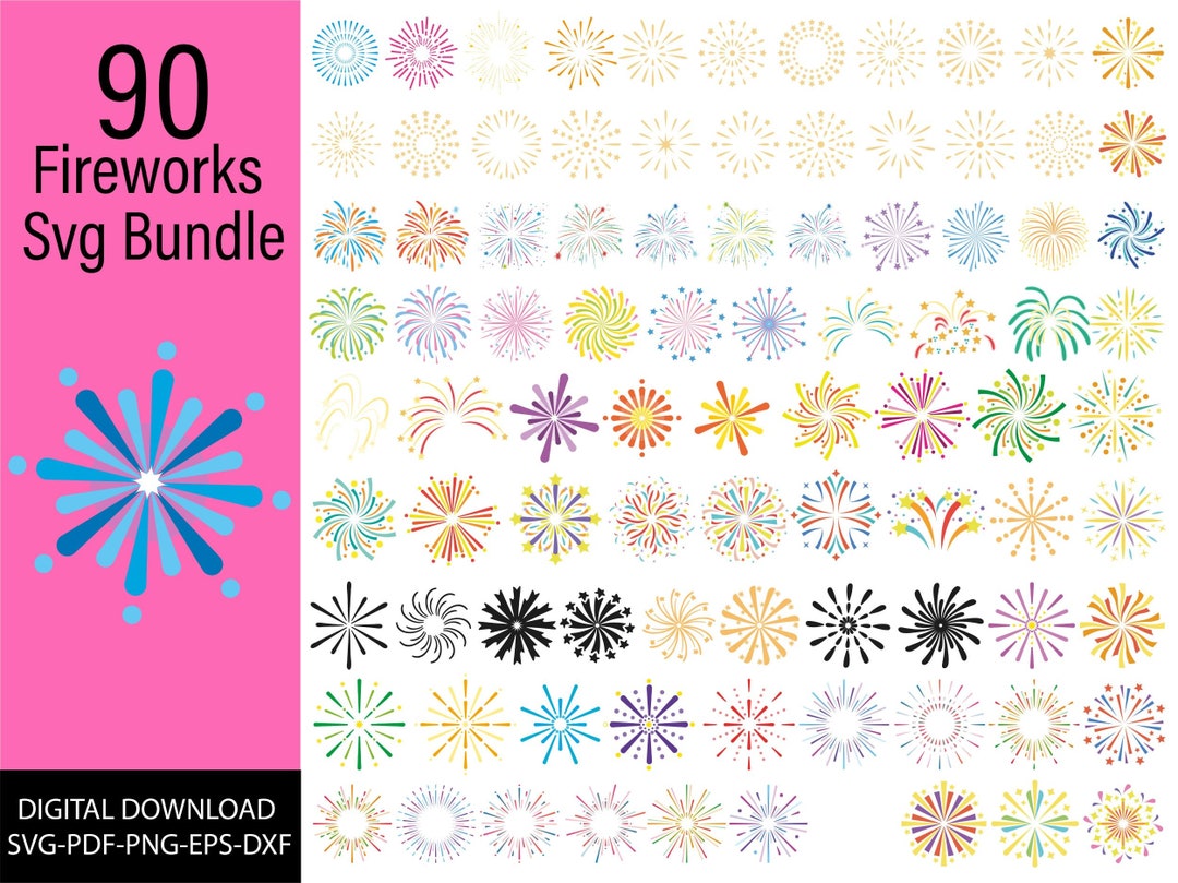 4th of July Svg Bundle Fireworks Svg & Png, 4th of July Fireworks, USA ...