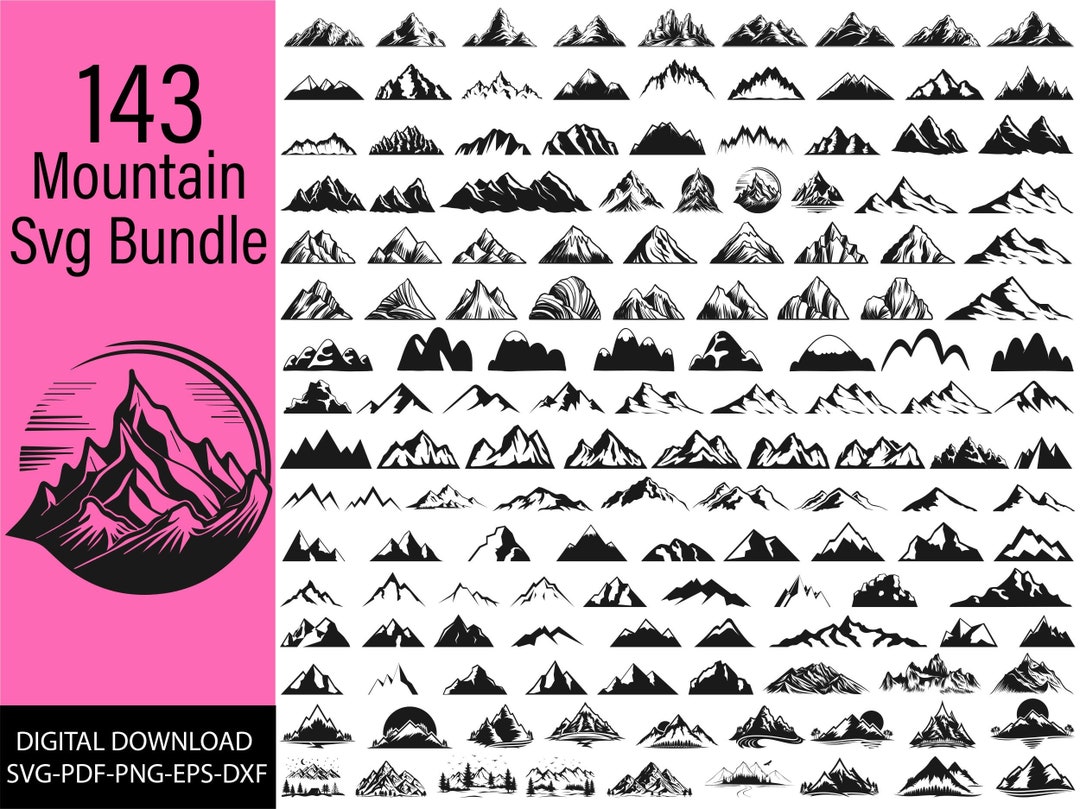 Mountains SVG, File for Cricut, for Silhouette, Cut Files, Forest ...