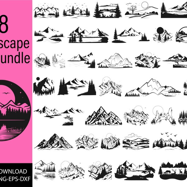 Nature Scene Svg - Etsy