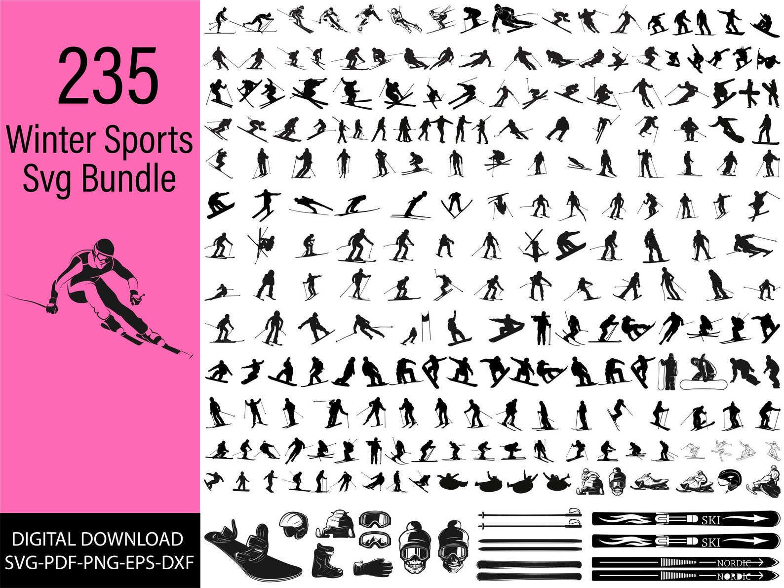 Winter Sports Bundle Svg, Winter Svg Bundle, Skiing Svg, Ski Helmet Svg, Ski Goggles Svg, Ski ...