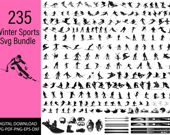 Skiing SVG 30 Pack-winter Sports Bundle Svg, Winter Svg Bundle, Skiing ...