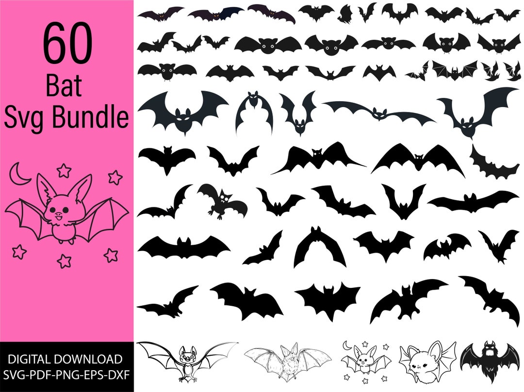 Bat SVG Bundle, Halloween Bat SVG, Bat, Halloween, Night Bat SVG, Png ...