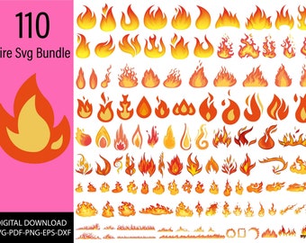 Fire SVG Bundle, Fire Clipart, Fire Svg Files, Fire Flames Svg, Flames ...