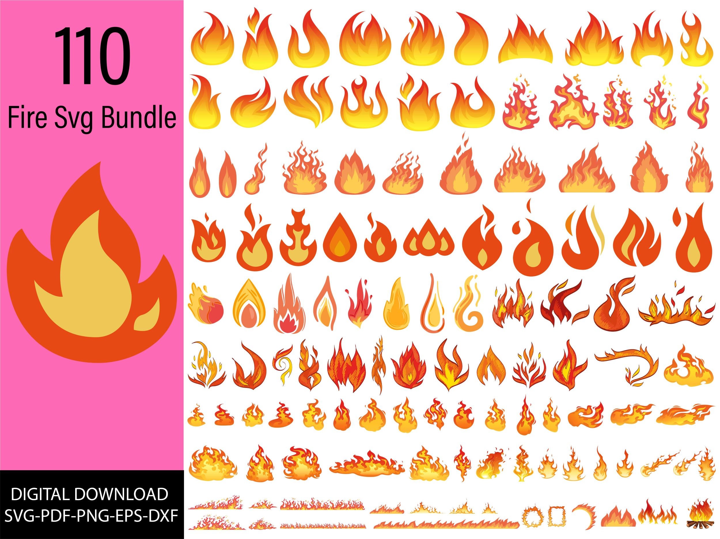 Fire SVG Bundle Fire Clipart Fire Svg Files Fire Flames - Etsy UK