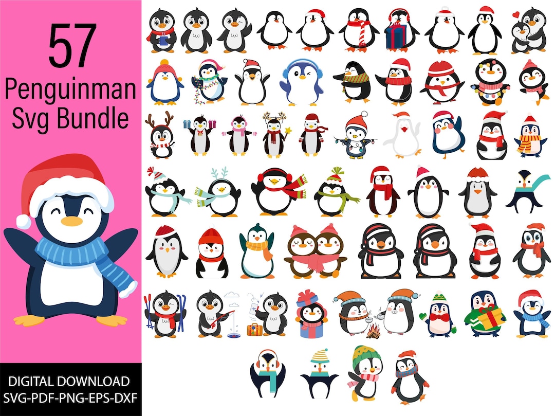 Penguin SVG Bundle, Penguin PNG Bundle, Penguin Clipart, Penguin SVG ...