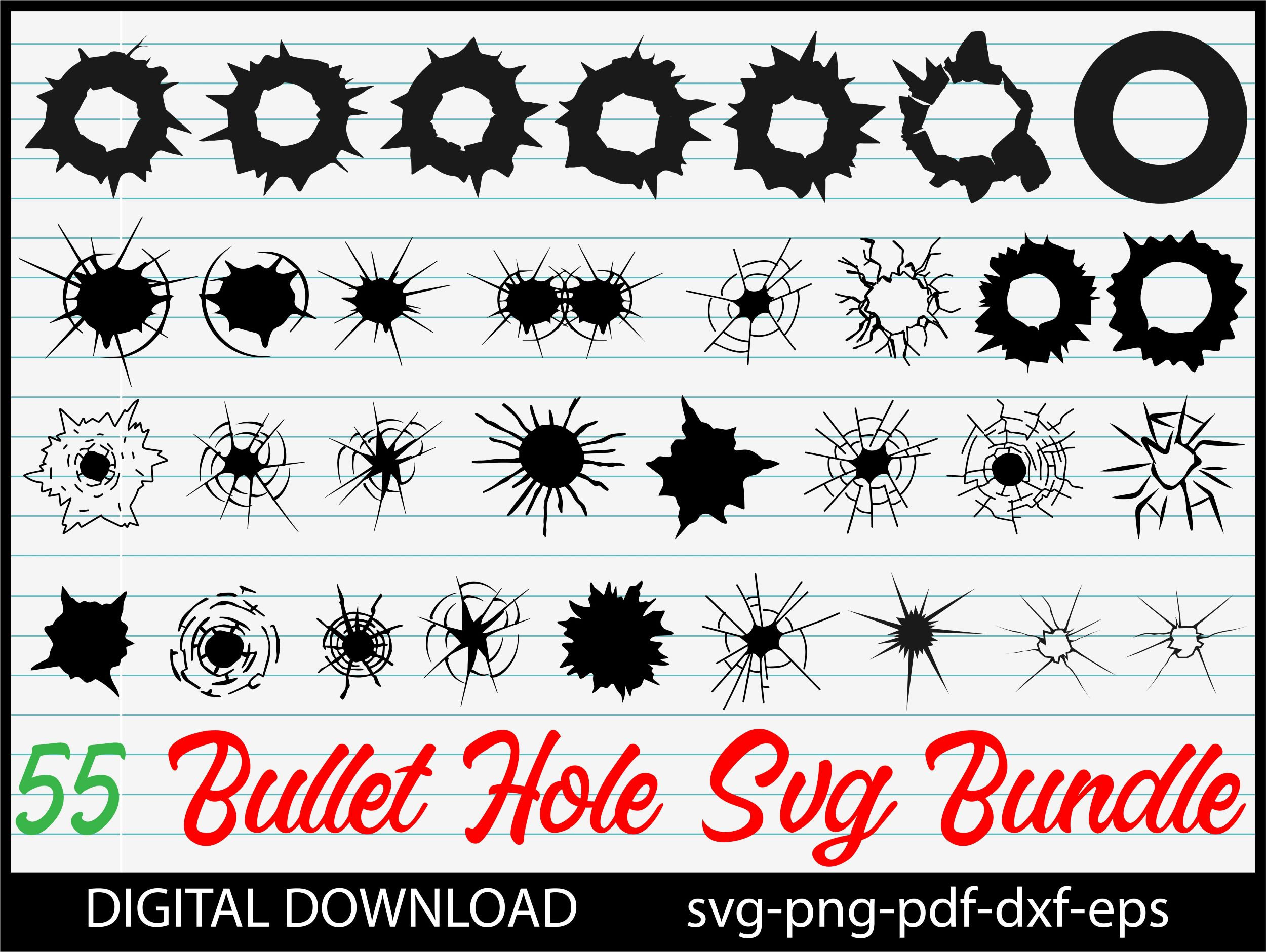 Bullet Hole SVG Bundle Bullet Hole PNG Bundle Bullet Hole - Etsy