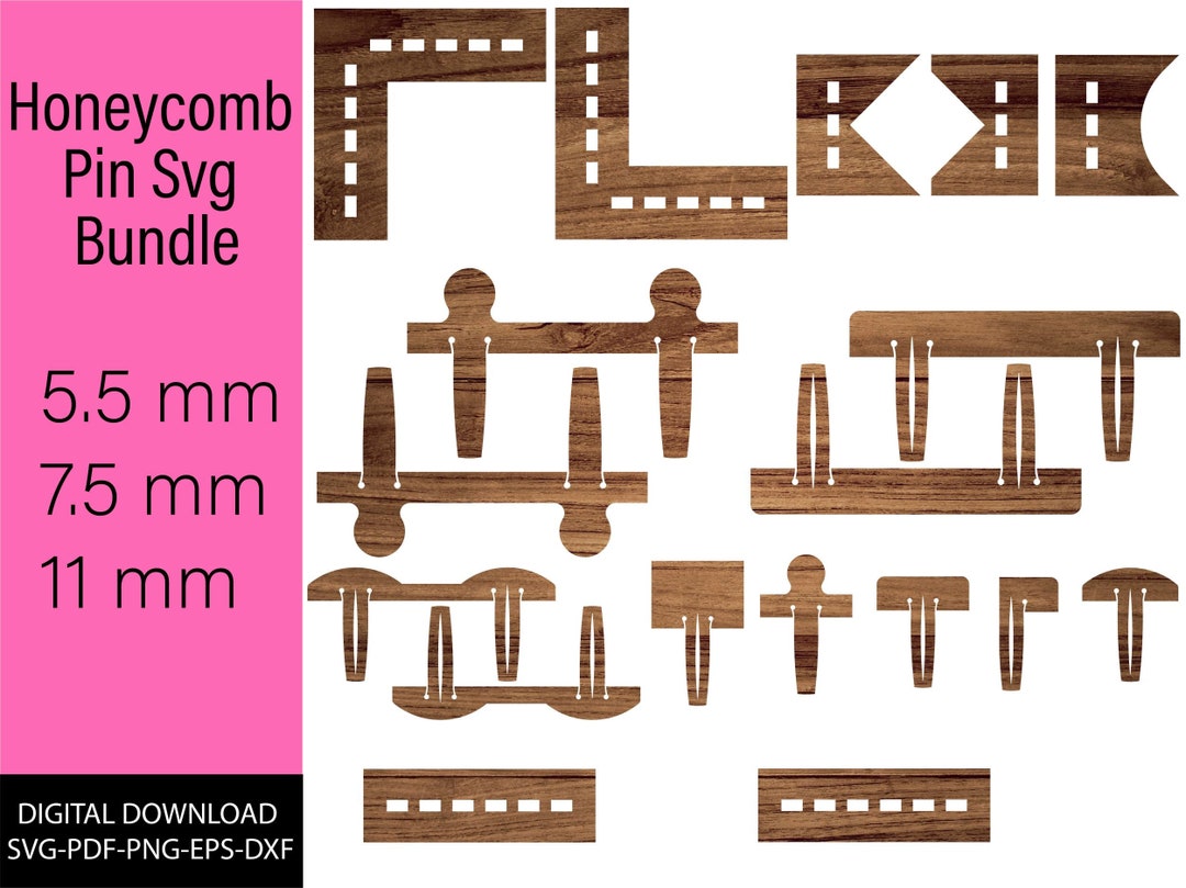Glowforge Pins Bundle, Honeycomb Pins Svg, Crumb Tray Pin, Laser Cut ...
