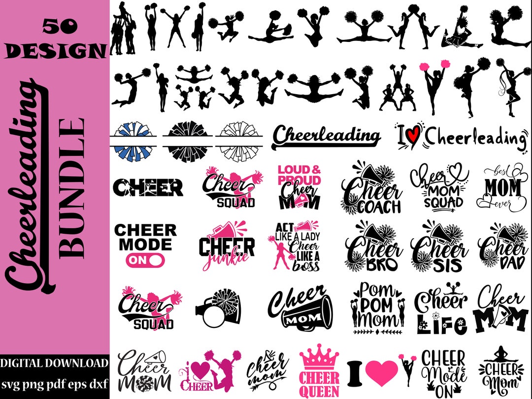 Cheerleader Svg, Cheerleading Svg Bundle, Cheer Svg, Cheerleader ...