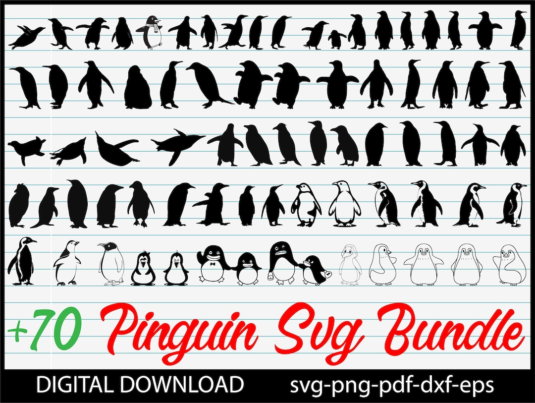 Penguin SVG Bundle Penguin PNG Bundle Penguin Clipart - Etsy