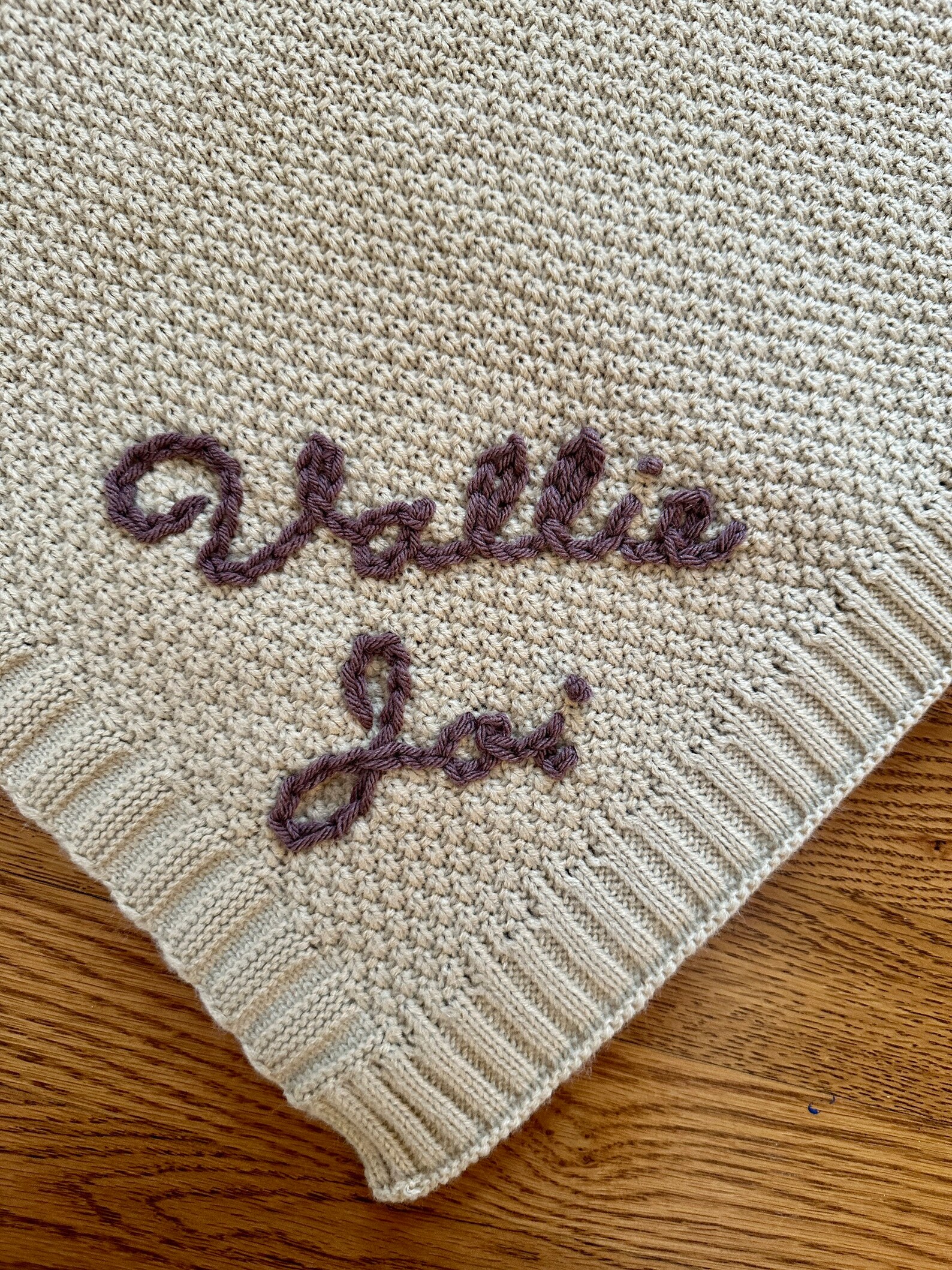 Hand Embroidered Knit Baby Blanket - Etsy