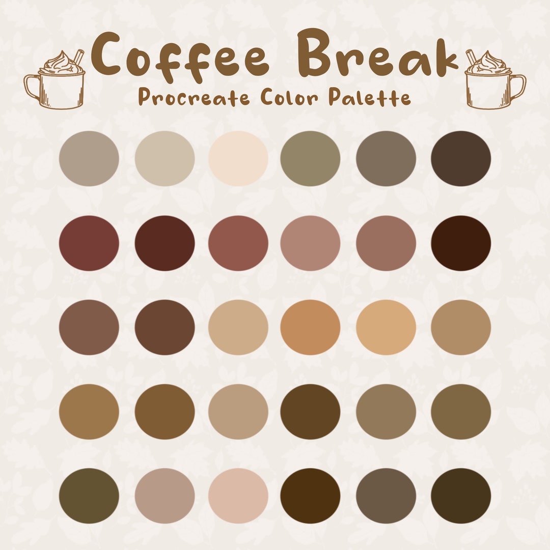 Paleta de colores Procreate Pausa café / Muestras de color / Descarga ...