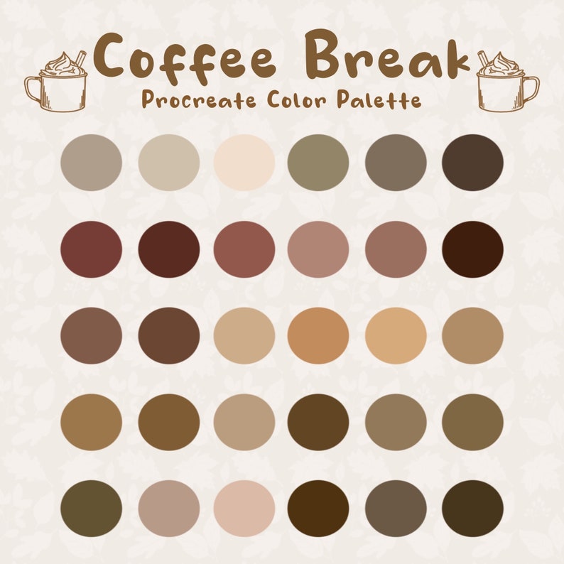 Procreate Color Palette Coffee Break Color Swatches Digital Download ...