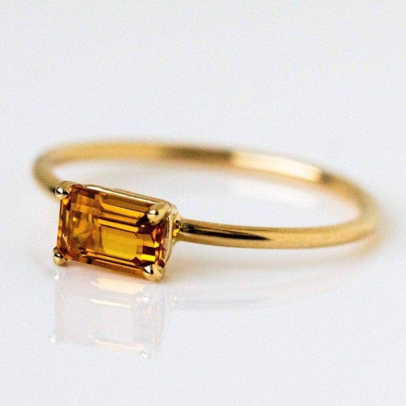 Ring Genuine Yellow Topaz-november Birthstone Ring-yellow - Etsy