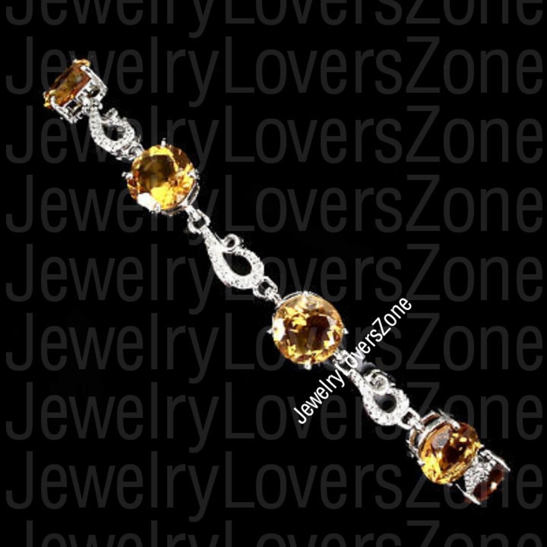 Beautiful Handmade Yellow Topaz Bracelet-tennis Golden Topaz Bracelet ...