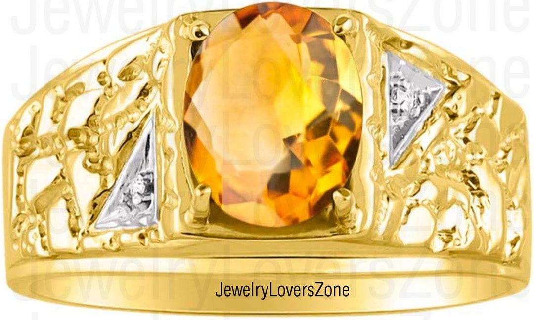 Golden Topaz Men's Ring- Yellow Topaz Ring-wedding Ring-handmade Topaz ...