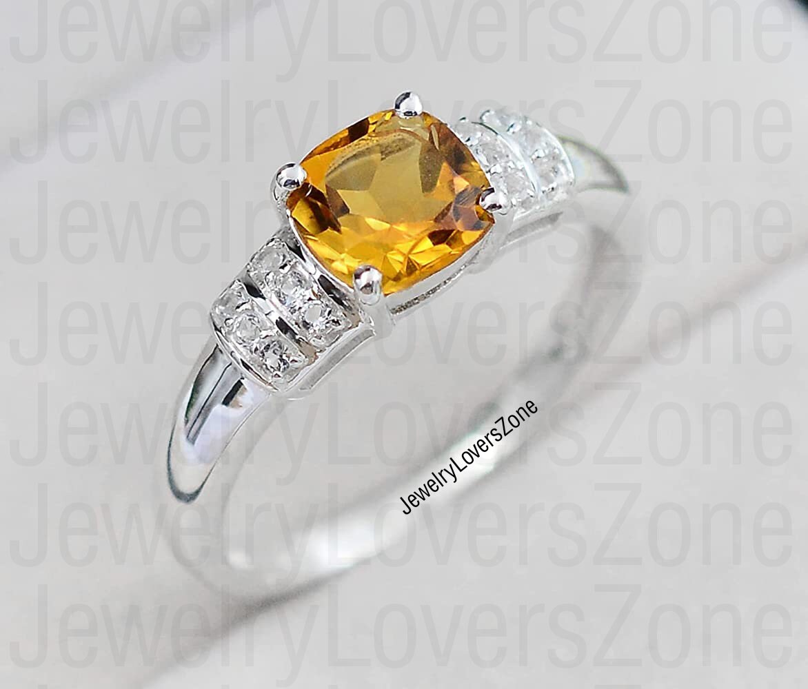 Women Golden Topaz Ring-imperial Yellow Topaz Ring-wedding - Etsy
