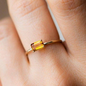 Ring Genuine Yellow Topaz-november Birthstone Ring-yellow Gemstone ...