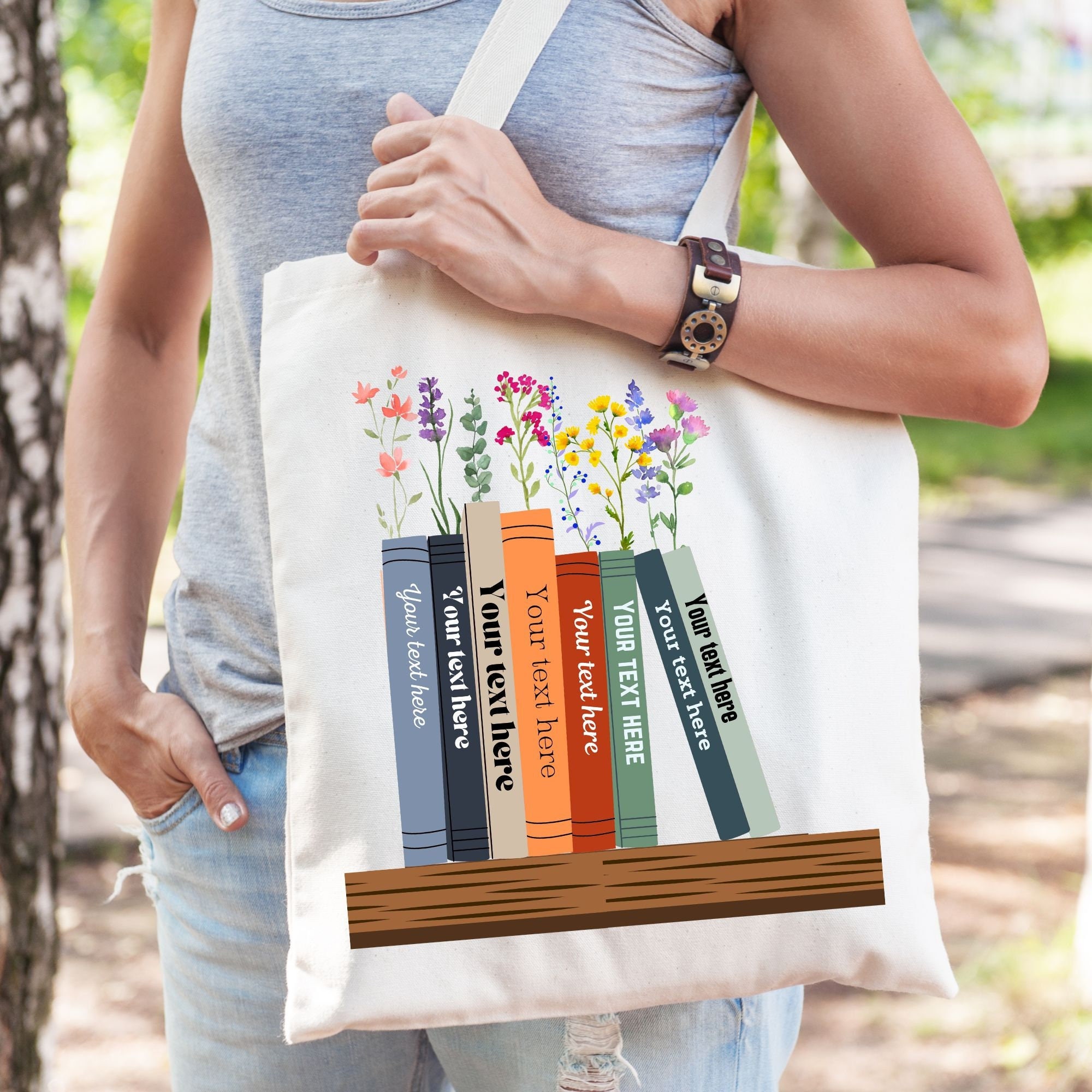 Custom Favorite Books Canvas Tote Bag Bookish Book Lover - Etsy