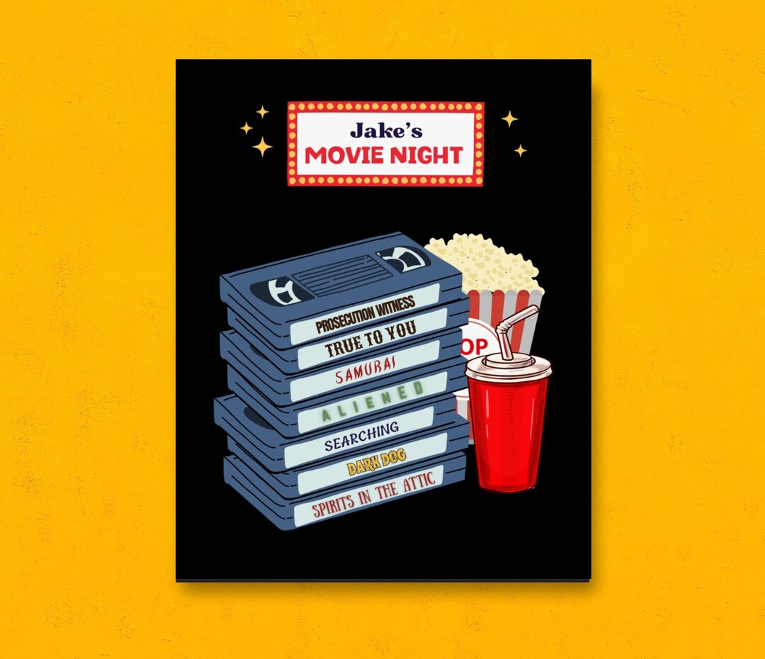 Custom Favorite Movies Poster, Personalized Movie Night, Movie Buff ...