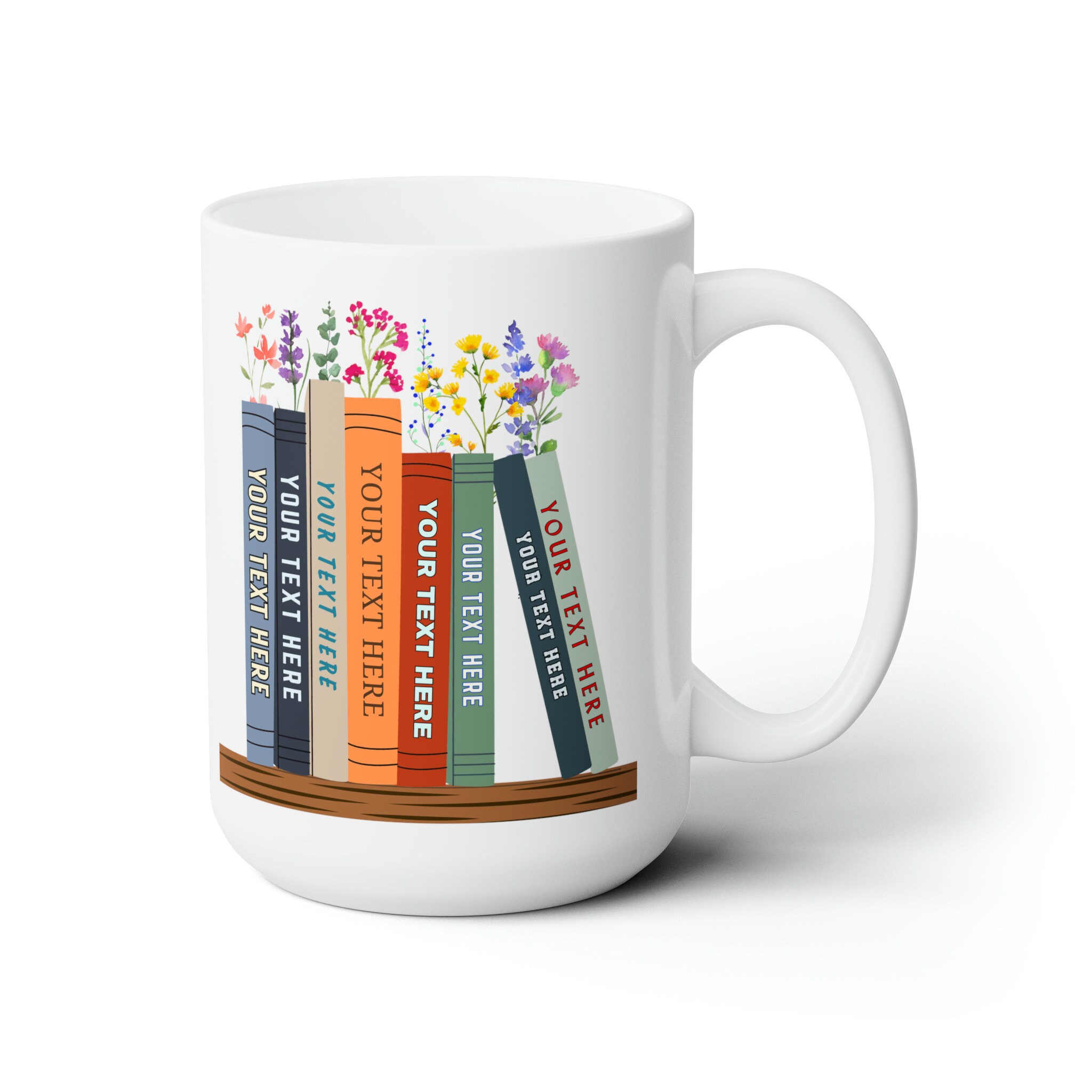 Custom Favorite Books Coffee Mug, Book Lover Mug, Teacher Appreciation ...