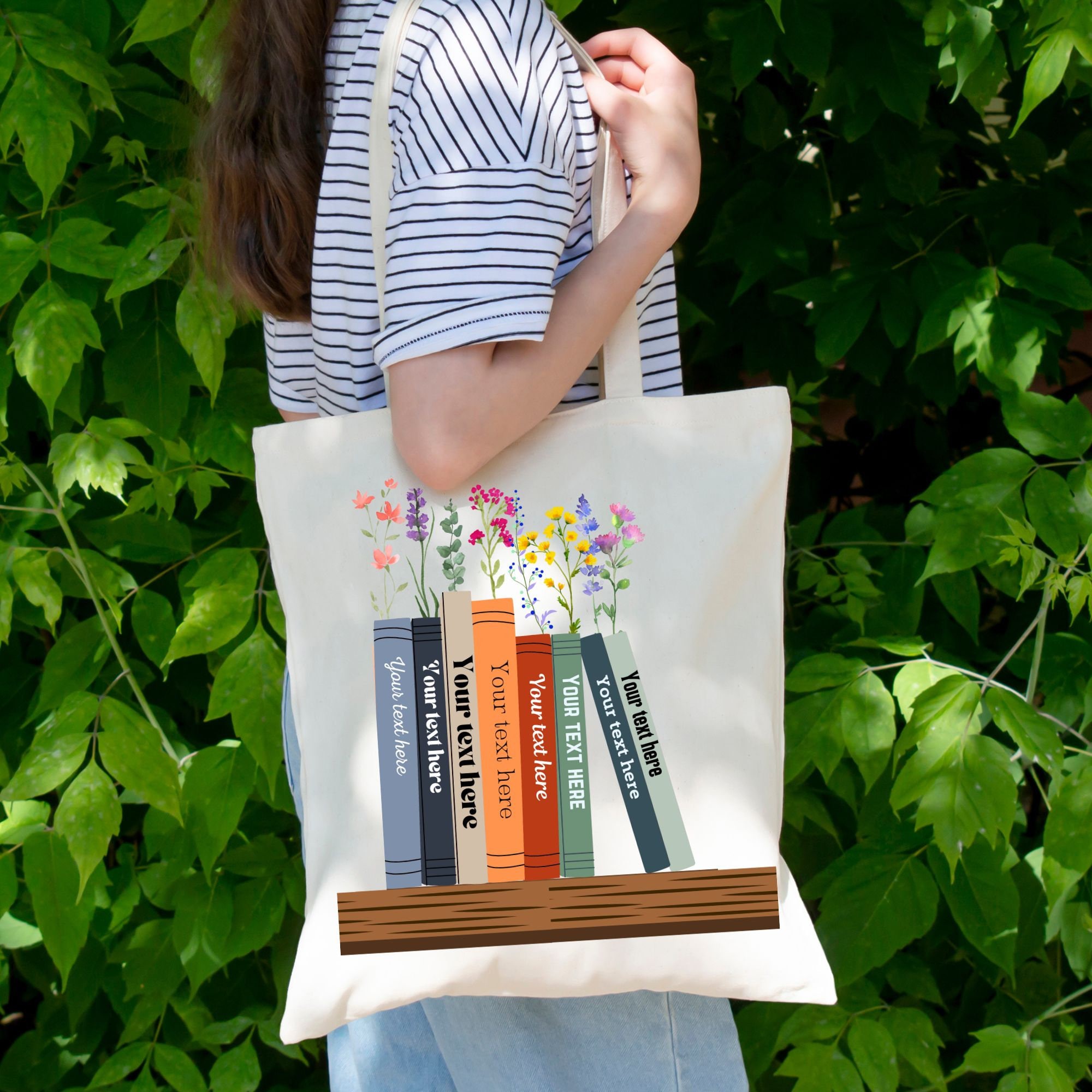 Custom Favorite Books Canvas Tote Bag Bookish Book Lover - Etsy