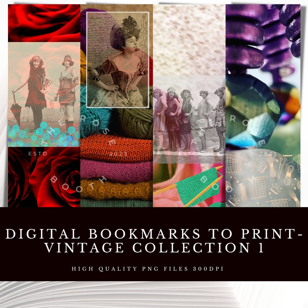 Art Printed Bookmarks DIGITAL Download Set of 4 High Quality PNG Files ...
