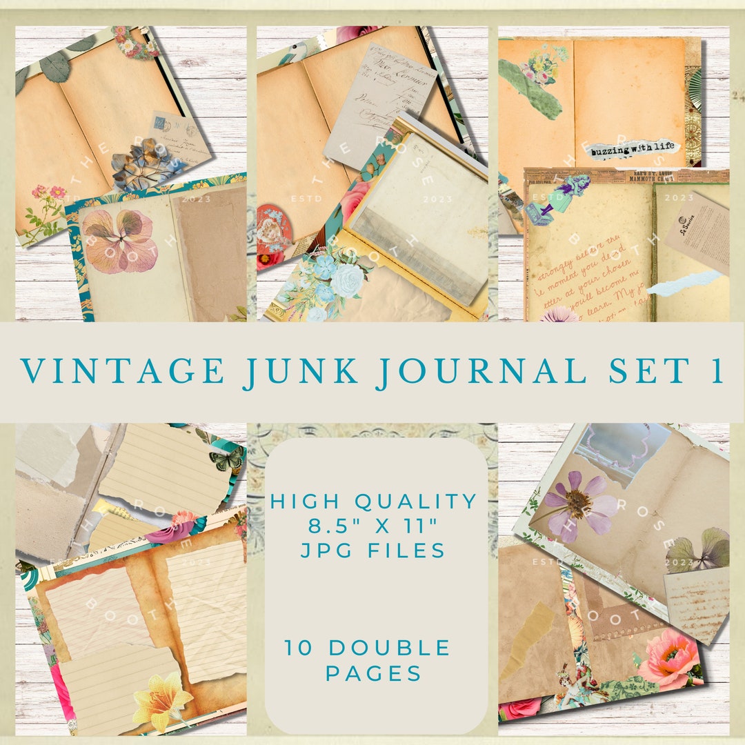 Vintage Junk Journal Pages DIGITAL , Printable Scrapbook Pages ...