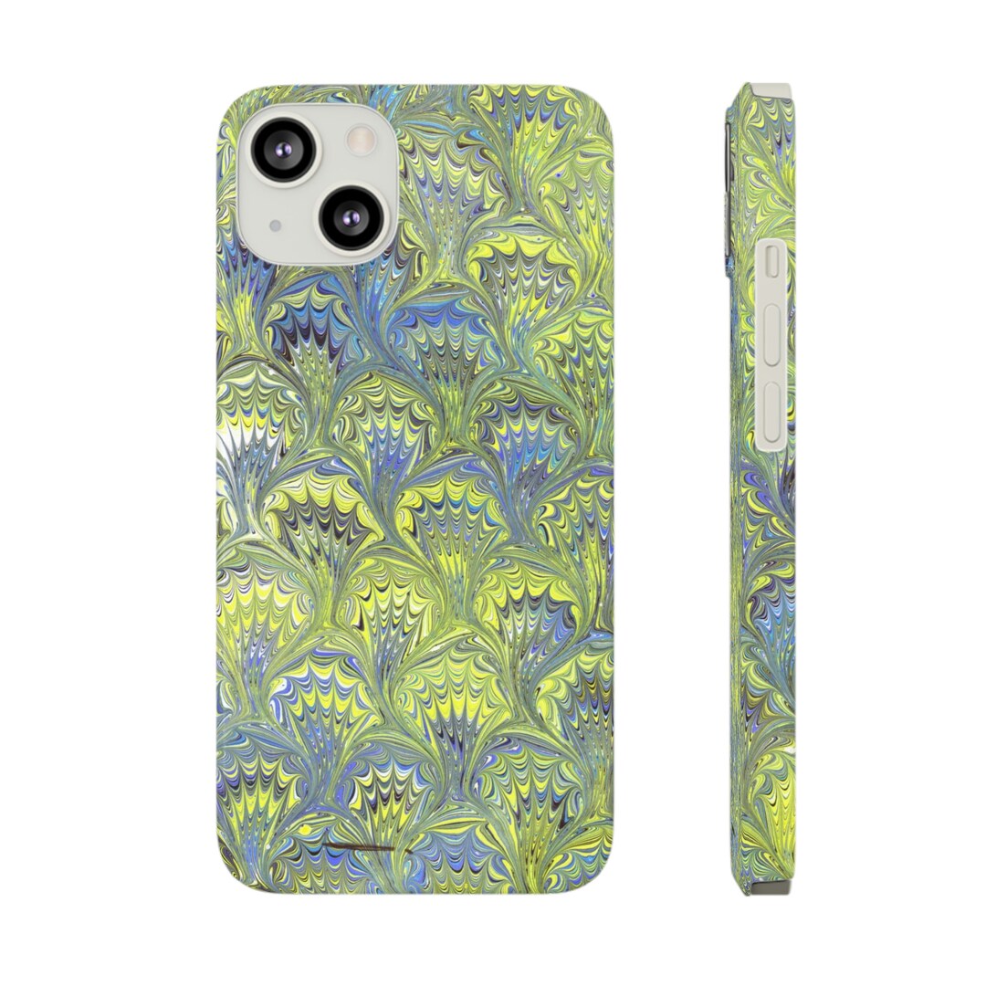 Italian Marbled Designed, Hues of Blue and Green, Phone Protective Case ...