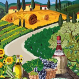 Poster of Italian Cities and Scenes in Tuscany Collage Style Poster ...