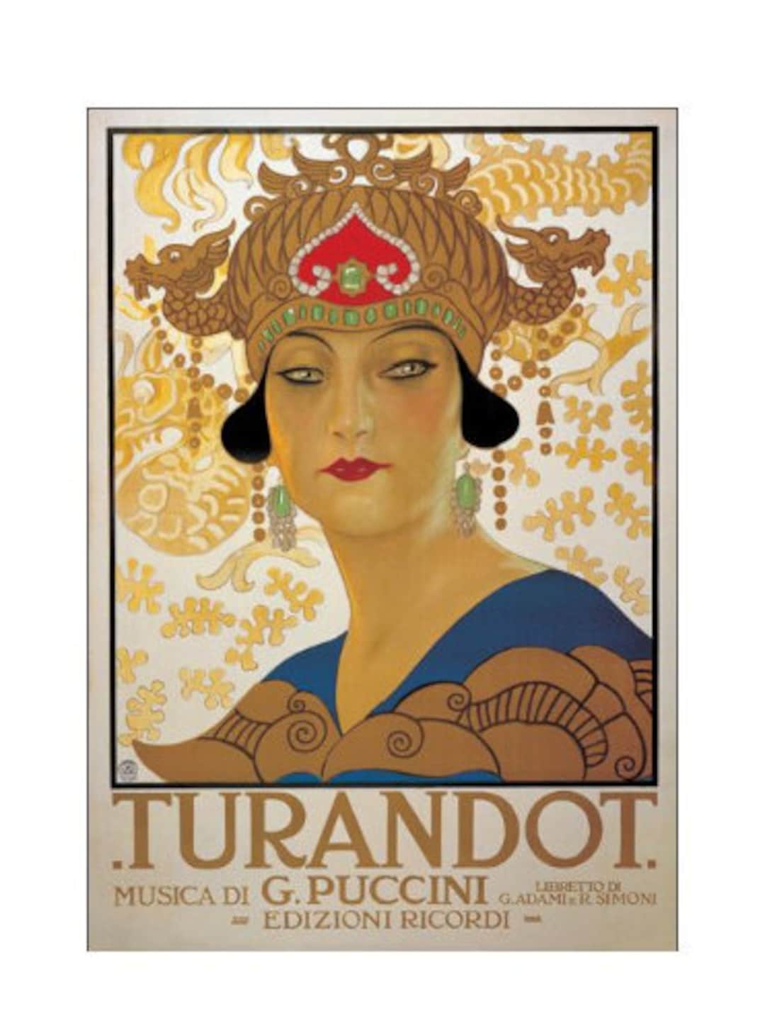 TURANDOT Puccini Italian Opera Poster, Made and Printed in Italy, Italy ...