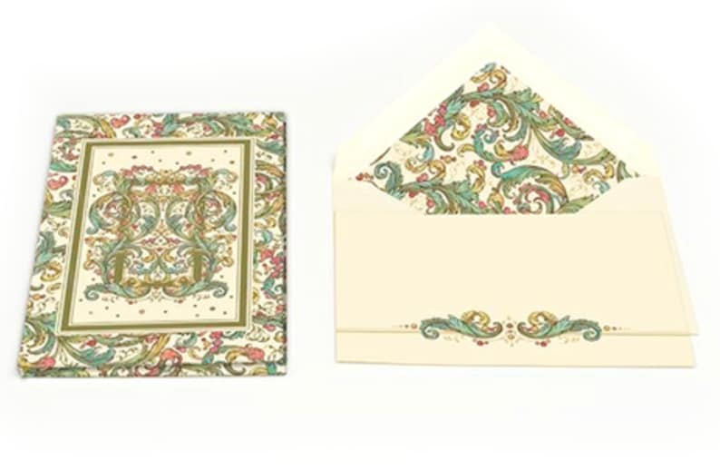ITALIAN Fine Art Paper Stationery Set, Florentine Note Cards, Envelope ...
