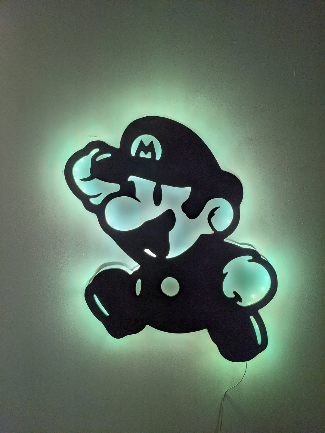 Illuminated Super Mario LED Wall Art, Glow in the Dark Wall Art, Game ...