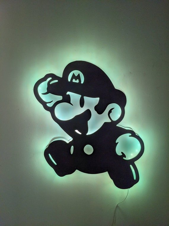 Illuminated Super Mario LED Wall Art - Etsy