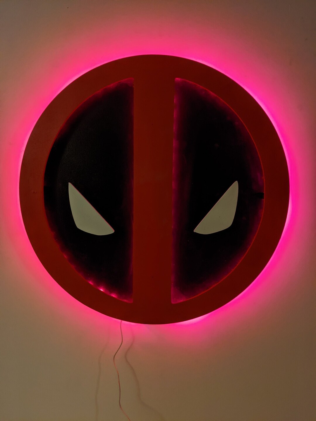 Illuminated Deadpool Logo LED Wall Art Glow in the Dark Wall - Etsy