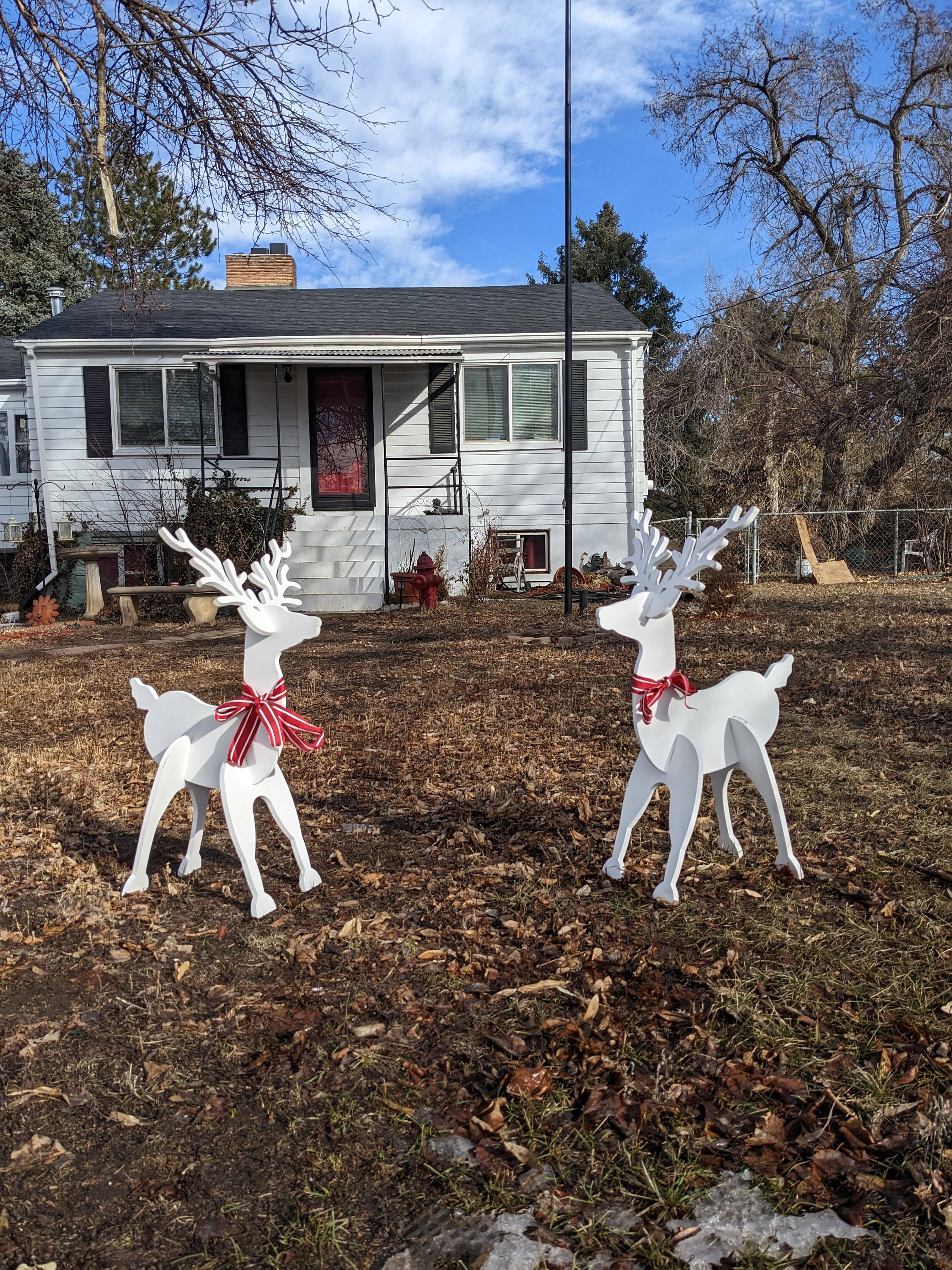 Wood Reindeer Yard Art, Lawn Set, Deer Cut Out Decoration, - Etsy