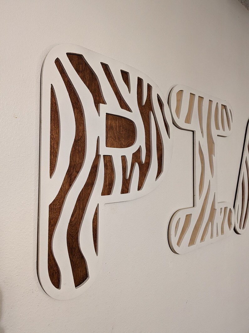 Zebra Name Sign, Zebra Letters, Letter Nursery Sign, Zebra Decor ...