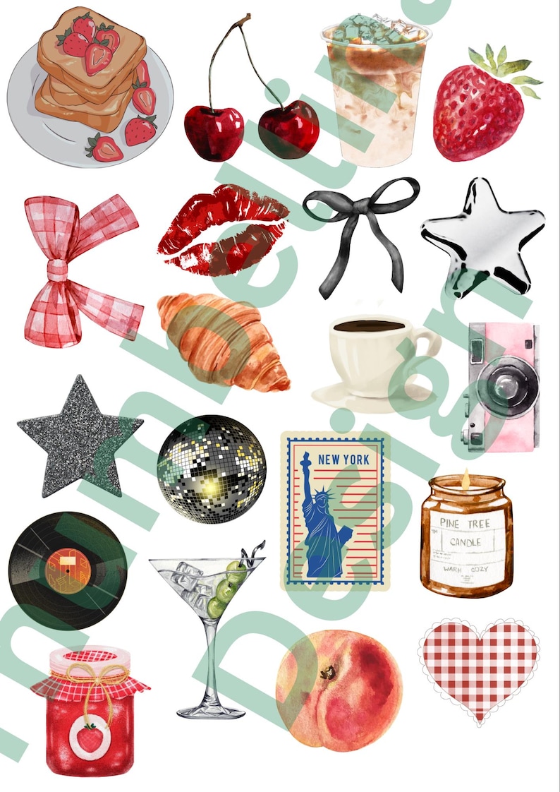 20+ Pinterest Inspired Aesthetic Stickers| Downtown Girl| Coffee Shop ...