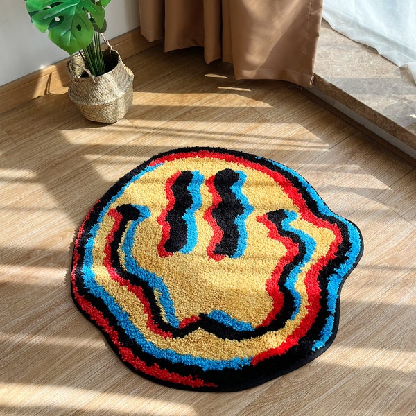Emoji Smiley Rug - Etsy