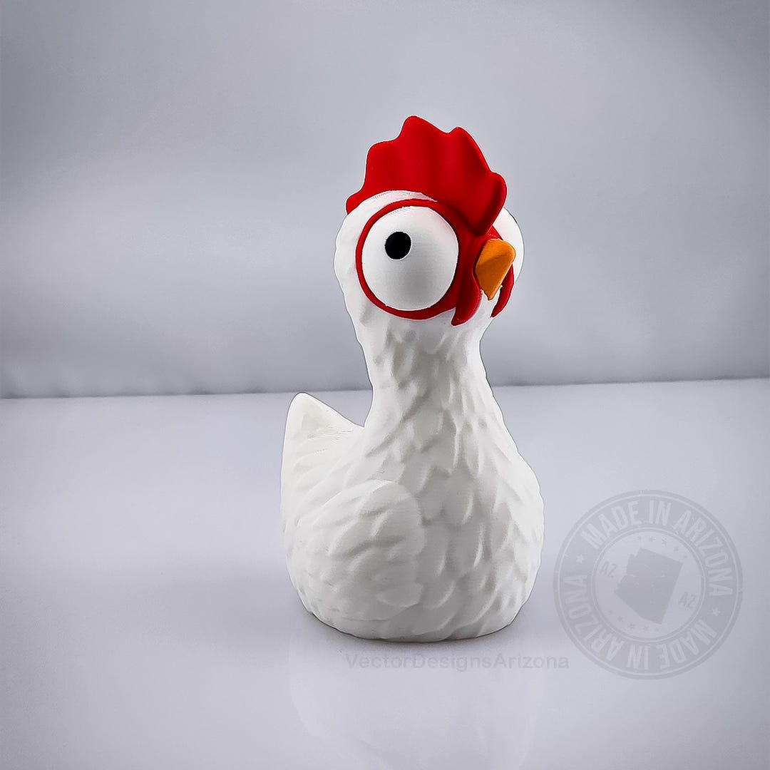 Goofy Chicken Figurine – 3D Printed Handmade Farmhouse Décor, Funny ...