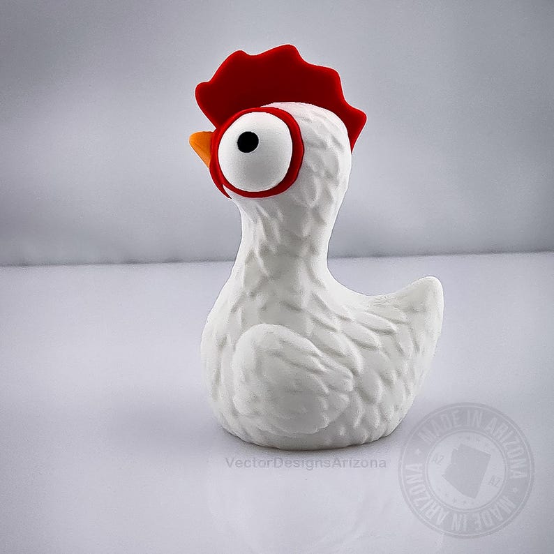 Goofy Chicken Figurine – 3D Printed Handmade Farmhouse Décor, Funny ...