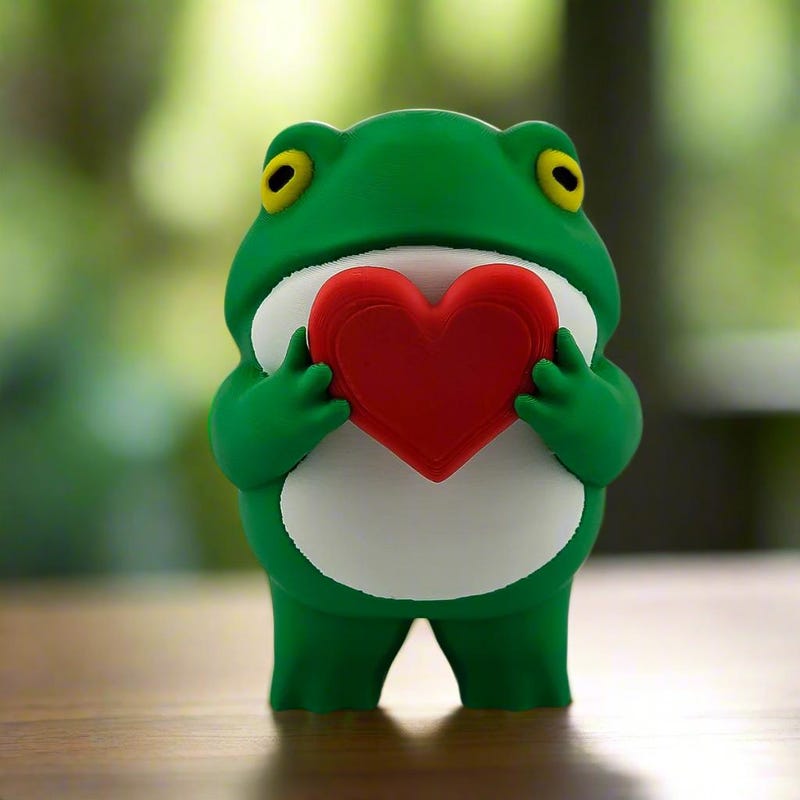 Frog With Heart Figurine - Etsy UK